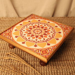 Shop Wooden Chowki - Patla | Traditional Mandala Design