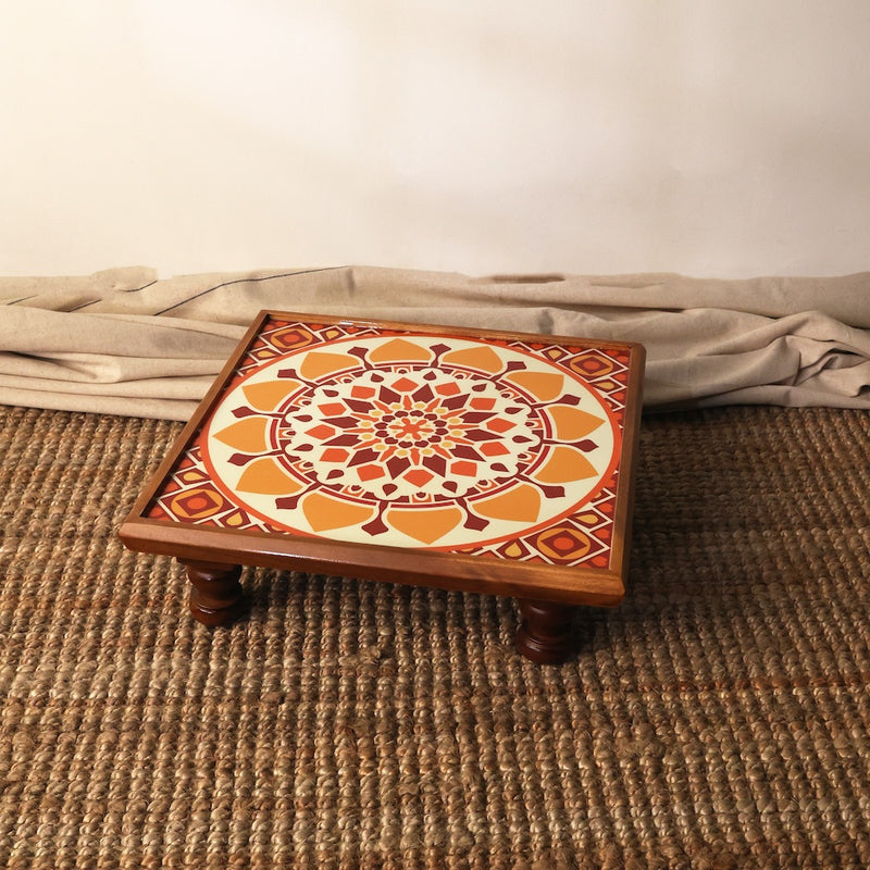Shop Wooden Chowki - Patla | Traditional Mandala Design