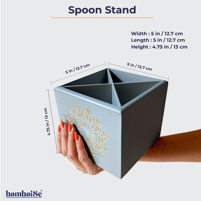Buy Wooden spoon holder stand | 4 section Box